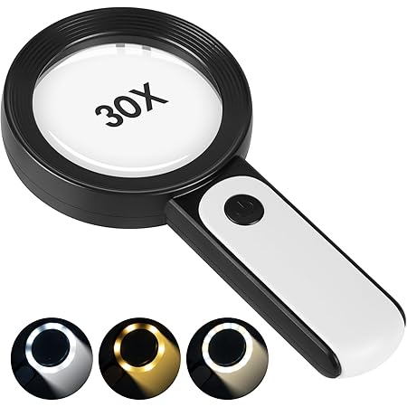 Dicfeos 30X 40X Magnifying Glass with Light and Stand, Folding Design ...