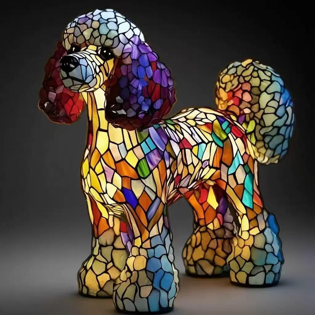 Lamp mimic Stained Glass Lamp Dogs Tabletop Night Light 3D Printed ...