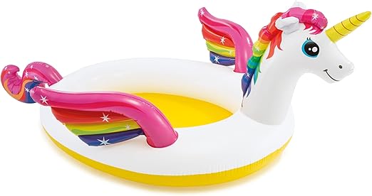 Amazon.com: Intex Mystic Unicorn Spray Pool Inflatable Pool, White ...