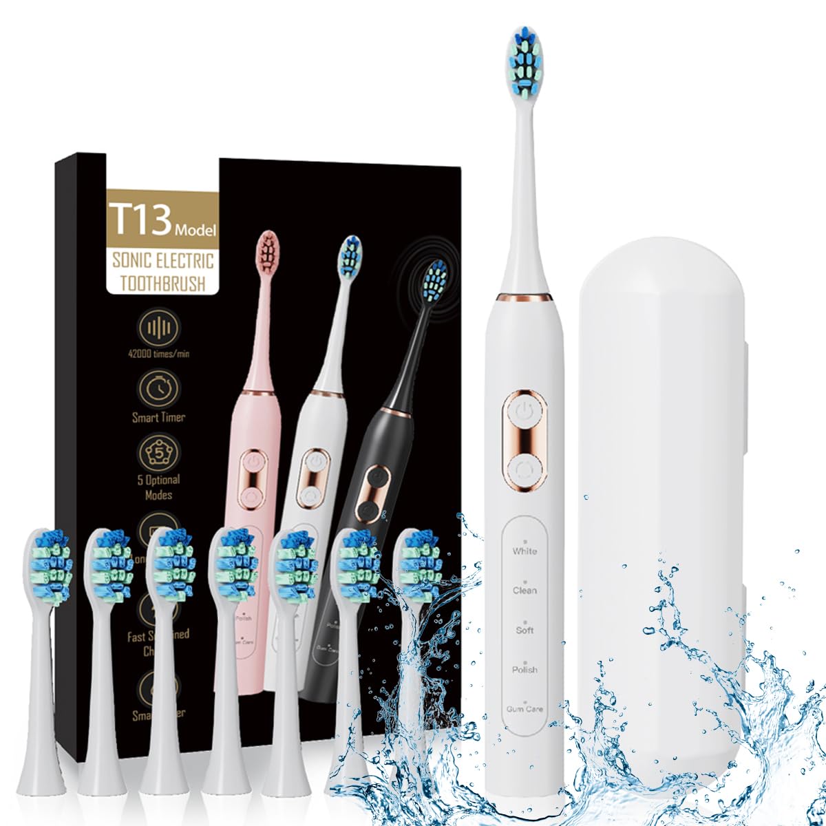 MiTdir® Electric Toothbrush USB rechargeable electric toothbrush with 8 ...