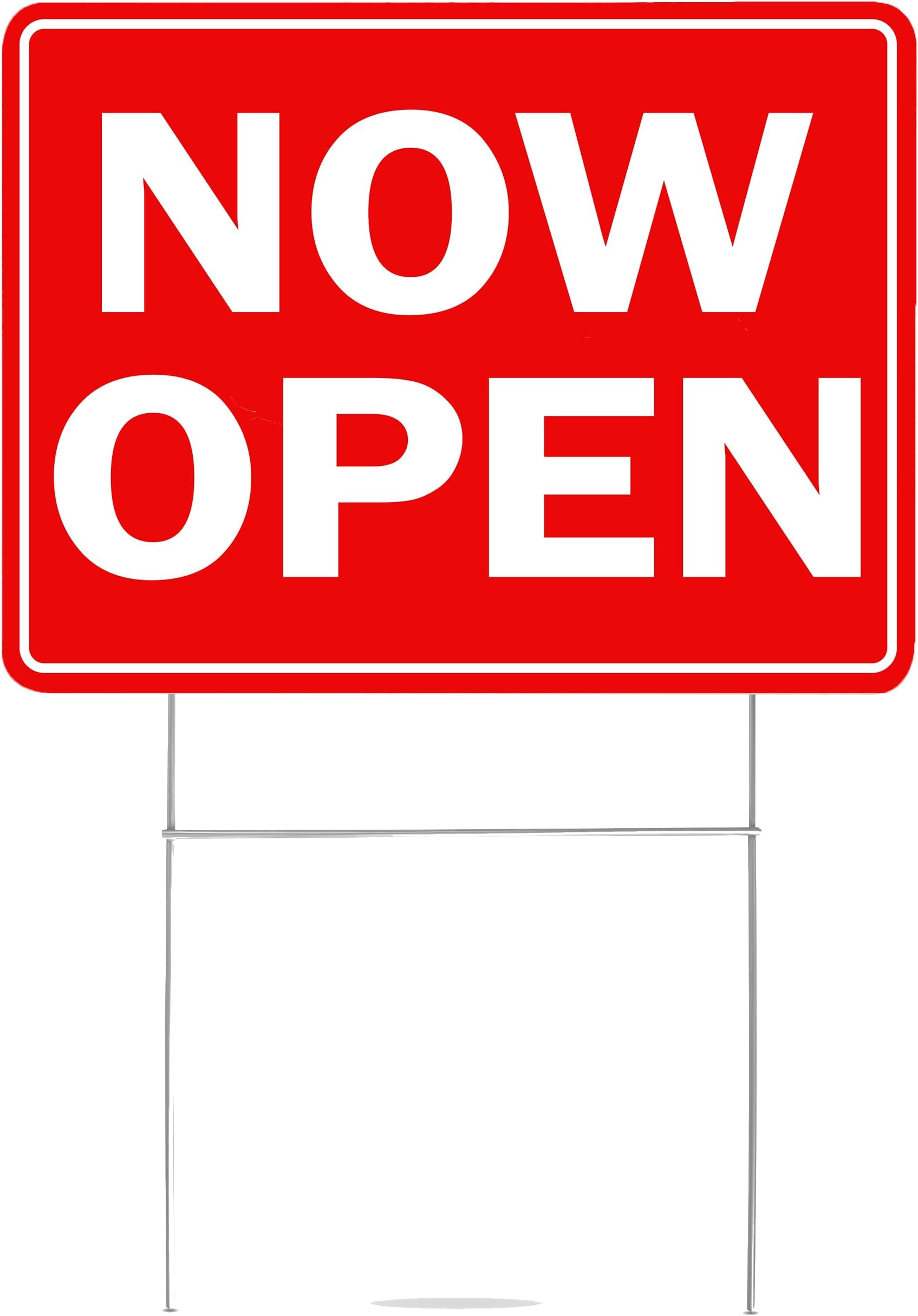 Amazon.com : Now Open Yard Sign Double Sided With Stake Large 16 Inch ...