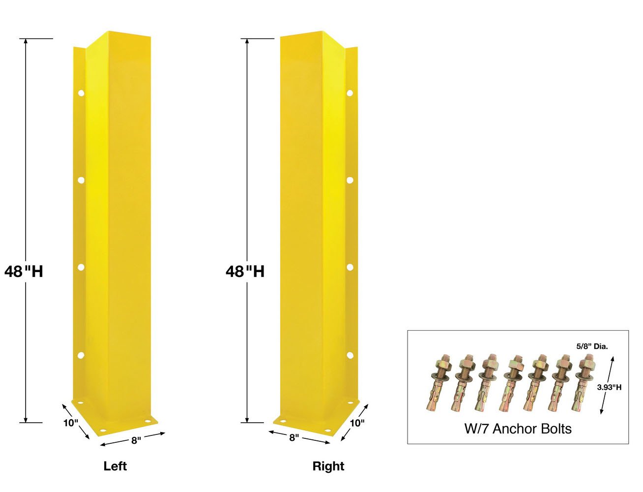 8NET Yellow Steel Safety Overhead Door Track Guards Protectors Barrier ...