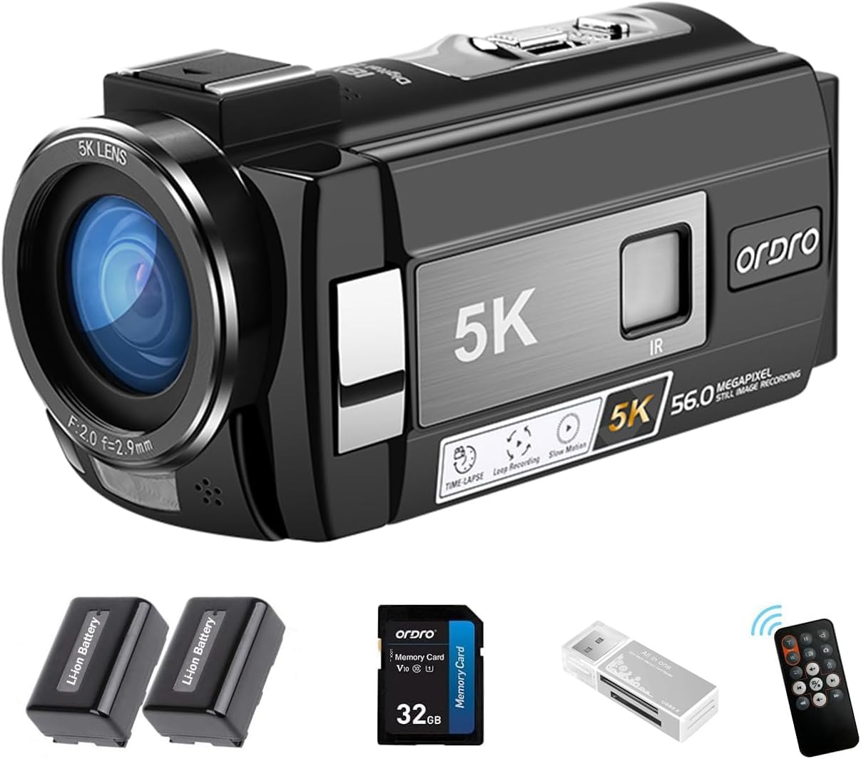 Amazon.com : ORDRO 5K Camcorder Video Camera, Night Vision Camcorder ...