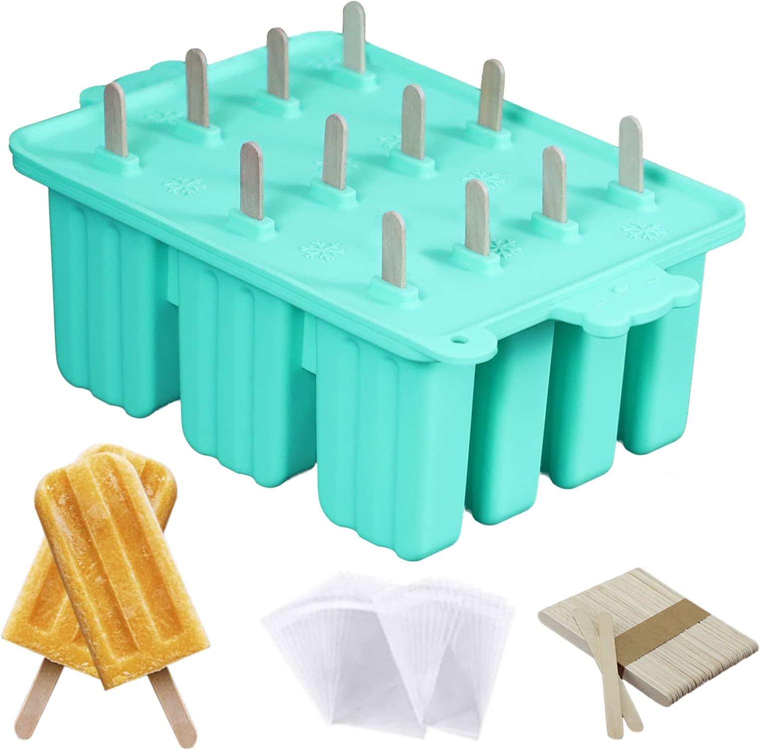 Amazon.com: Ice Popsicles Bags Thick Frozen Pops Ice Cream Plastic ...