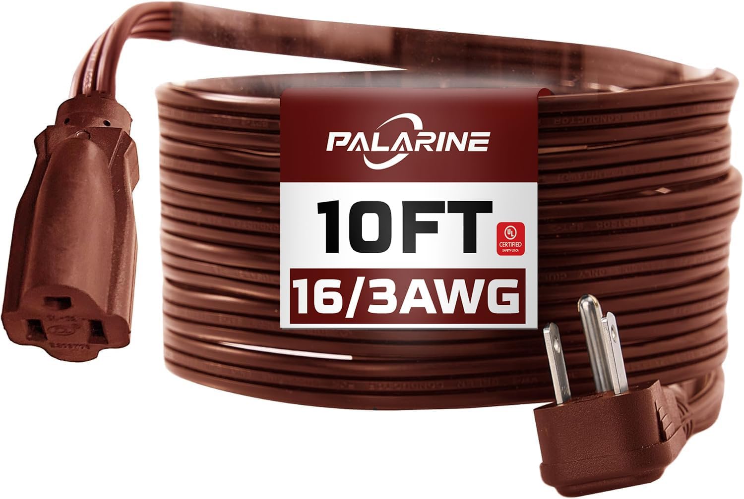 Amazon.com: PALARINE Brown Flat Plug Extension Cord 10 ft, Indoor ...