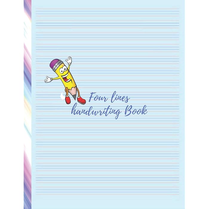 Buy four lines handwriting book: cursive handwriting sheets , lined ...