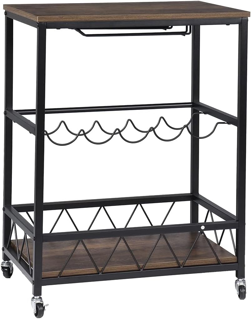 Amazon.com - LUSIMO Bar Carts Bar Serving Cart with Wheels for The Home ...