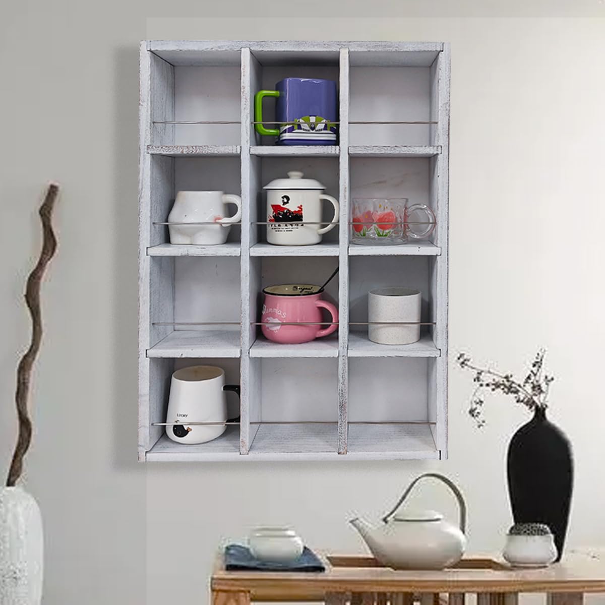 Amazon.com: YIYUESHIJIU Coffee Mug Display Rack Wooden Display Shelves ...