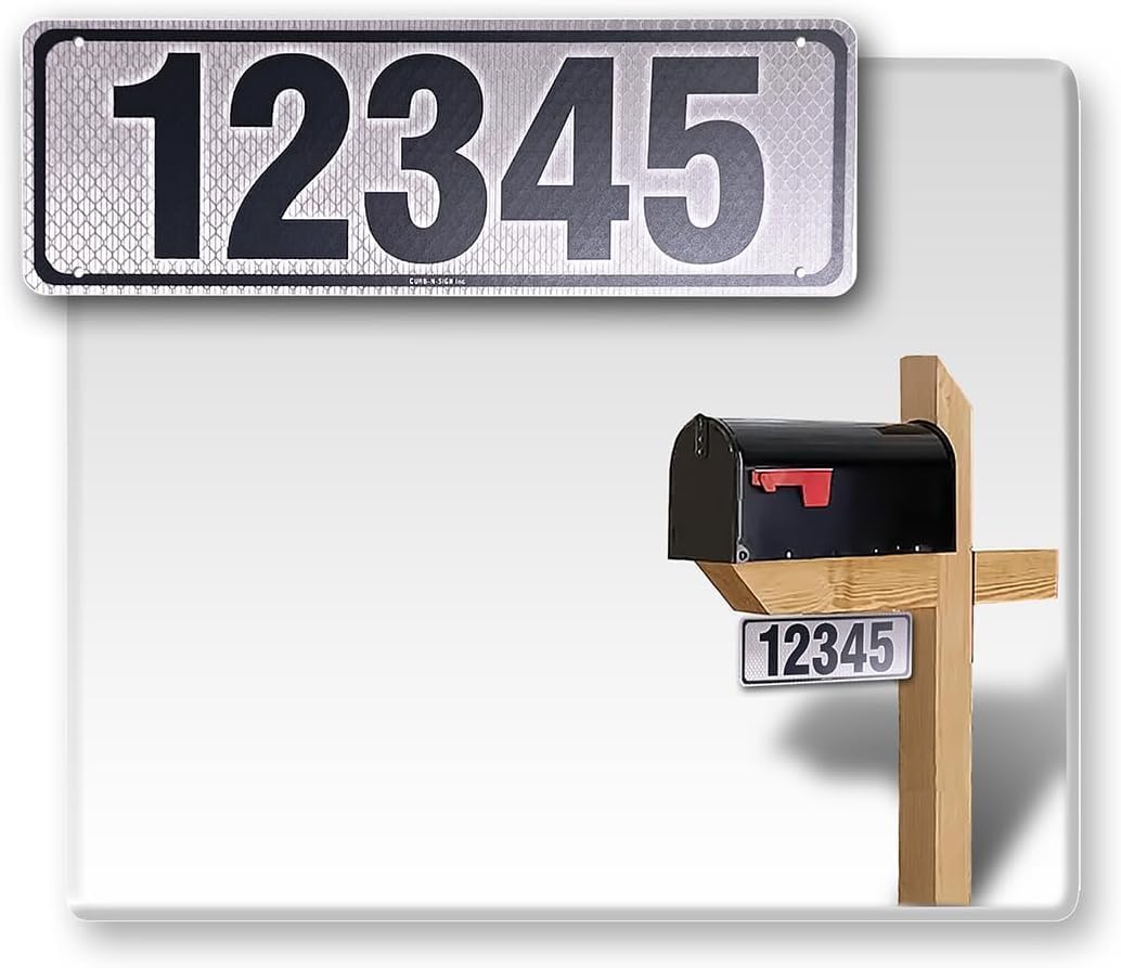 Amazon.com: Curb-N-Sign Reflective Customized house number Plaque – 911 ...