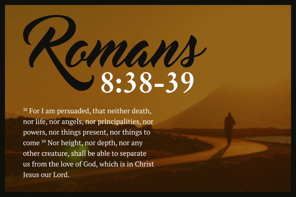 Amazon.com: JSC544 Romans 8:38-39 Bible Verse Poster Walking Path | 18 ...