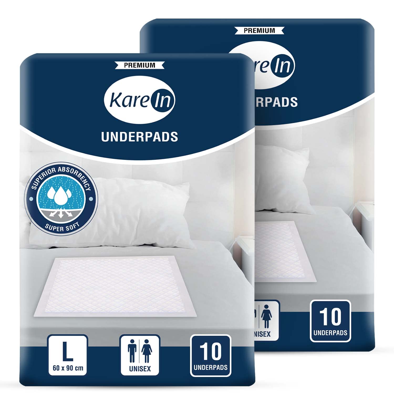 Buy KareIn Premium Underpads, Large 60 x 90 Cm, 20 Count, High ...