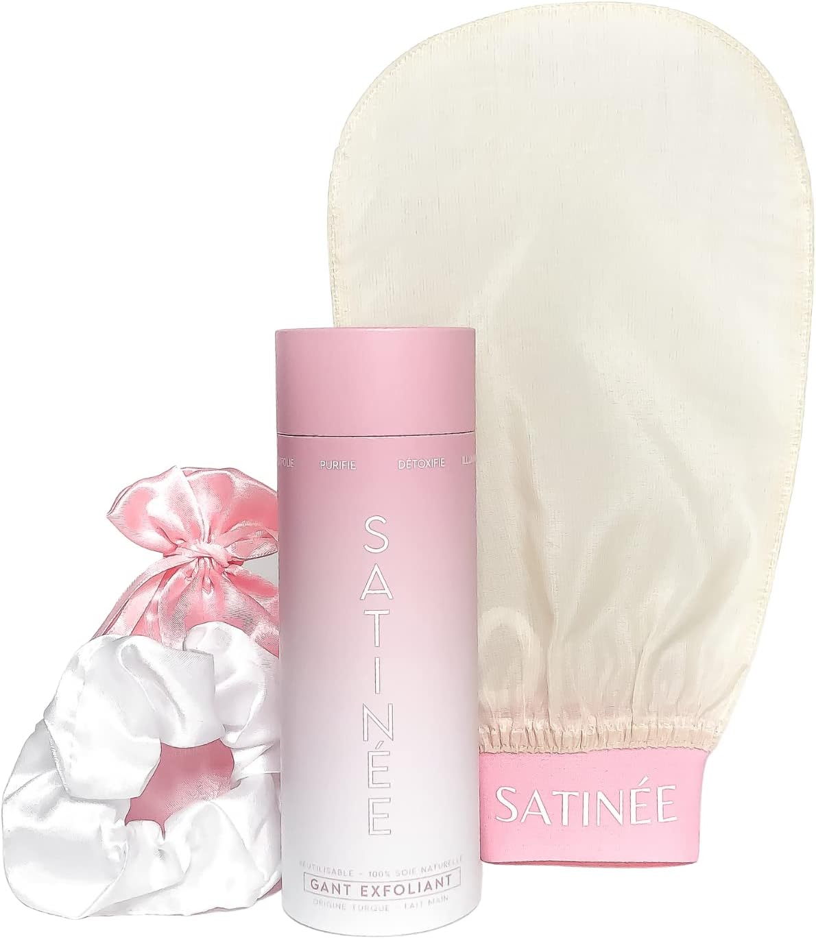 SATINÉE - Gant Exfoliant En Soie - Gommage Naturel Pour Peau Sensible ...