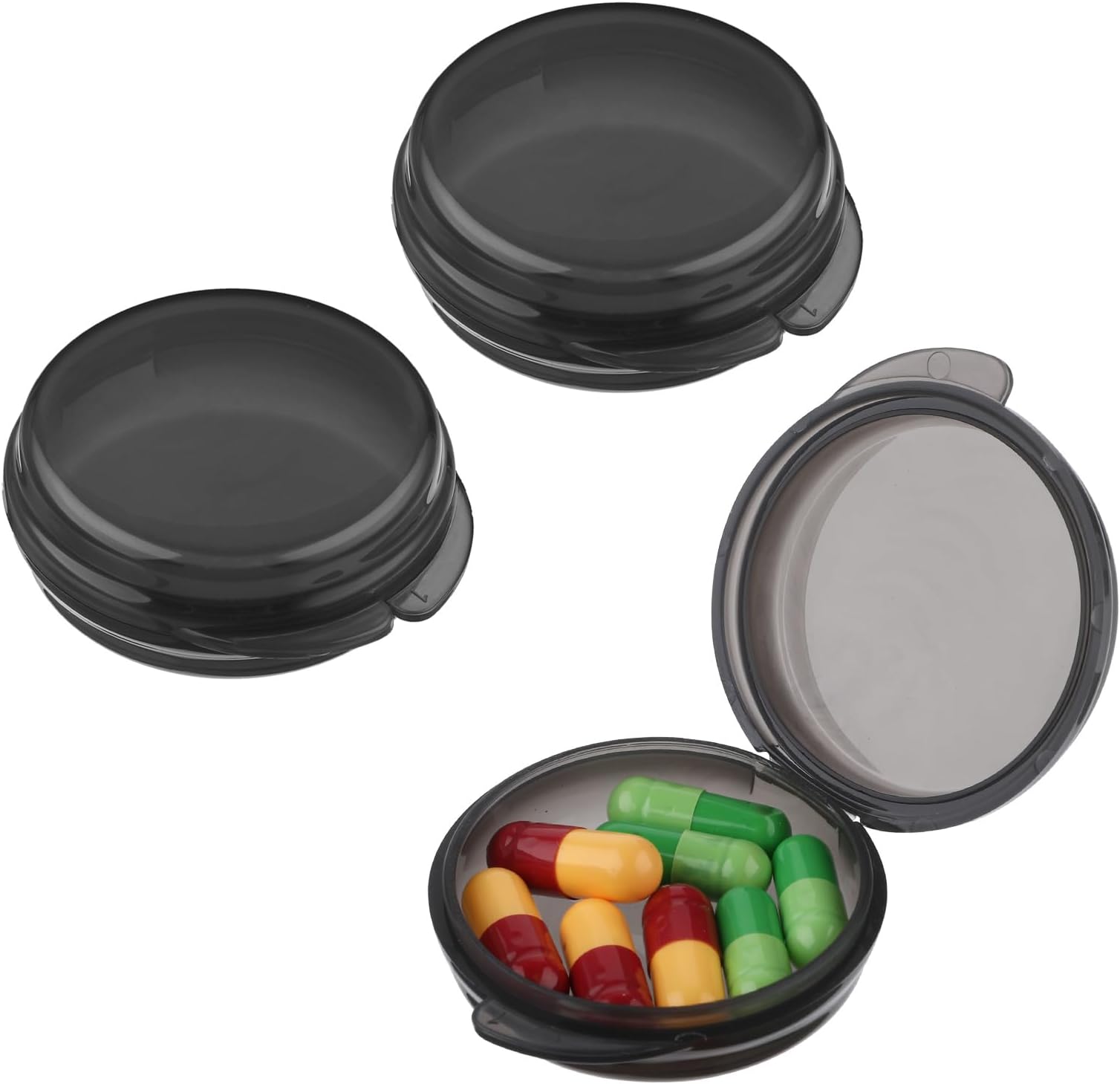 Amazon.com: Gjinxi 3PCS Small Pill Box, Travel Round Pill Case ...
