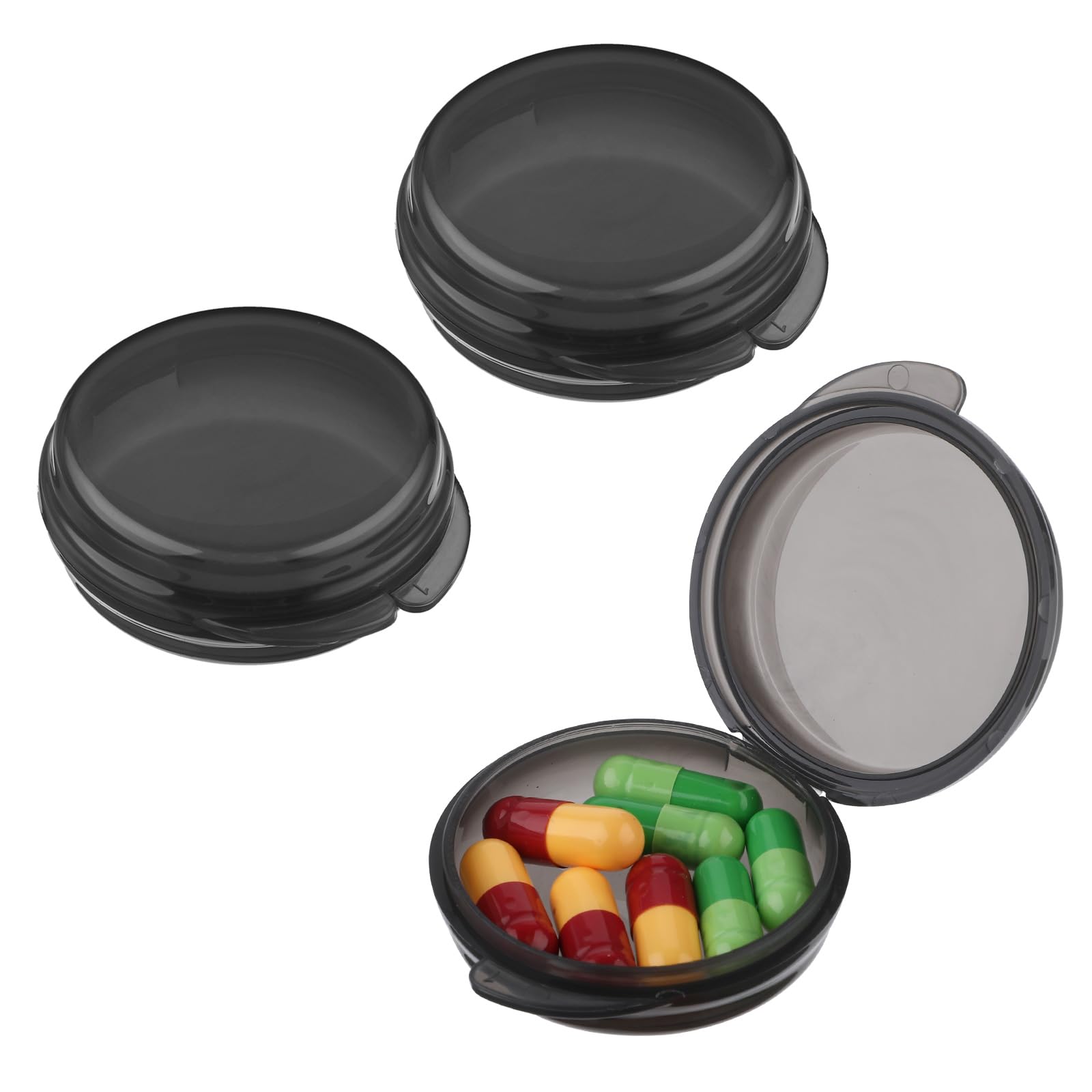 Amazon.com: Gjinxi 3PCS Small Pill Box, Travel Round Pill Case ...