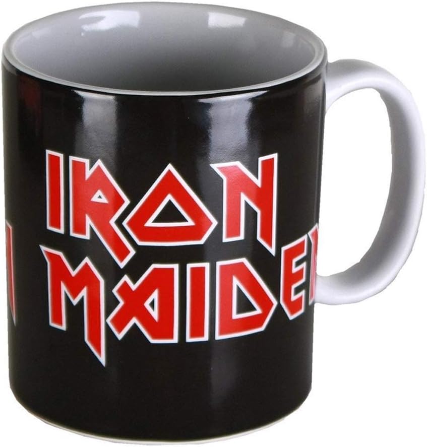 Iron Maiden Iron Maiden Logo Cup White : Amazon.co.uk: Home & Kitchen
