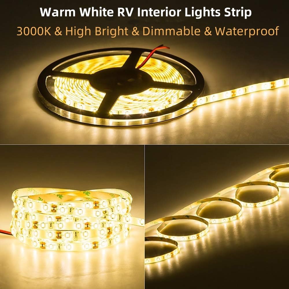 Snapklik.com : RV Interior Exterior Light Strip, 16.4FT Dimmable Warm ...