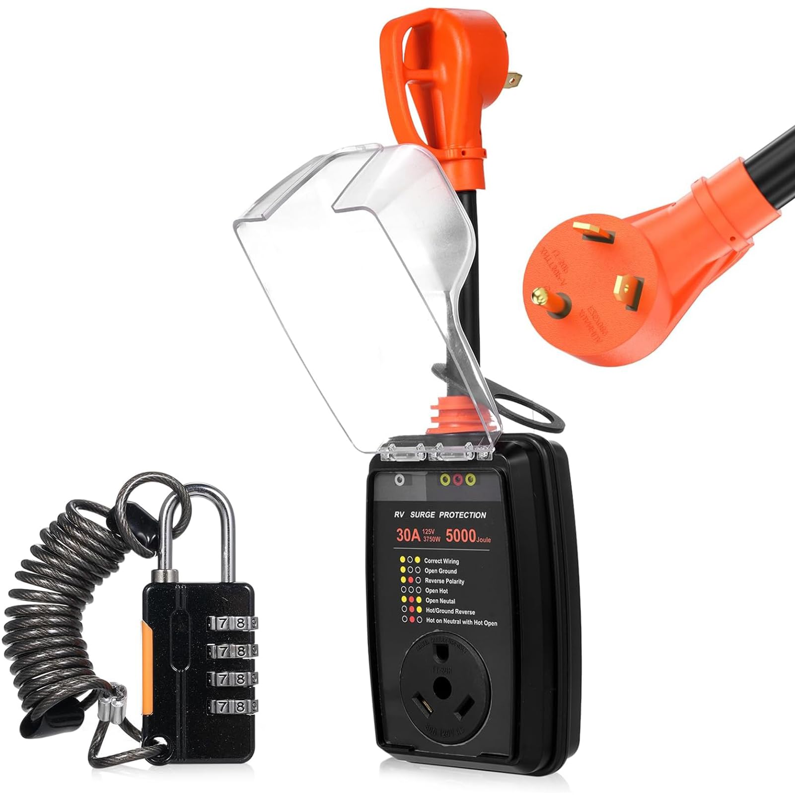 Amazon.com: Aumotop RV Surge Protector 30 Amp Circuit Analyzer Surge ...