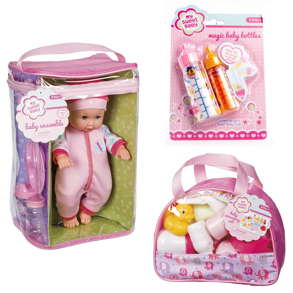 Amazon.com: Toysmith My Sweet Baby Magic Baby Bottles, Baby Care Set ...