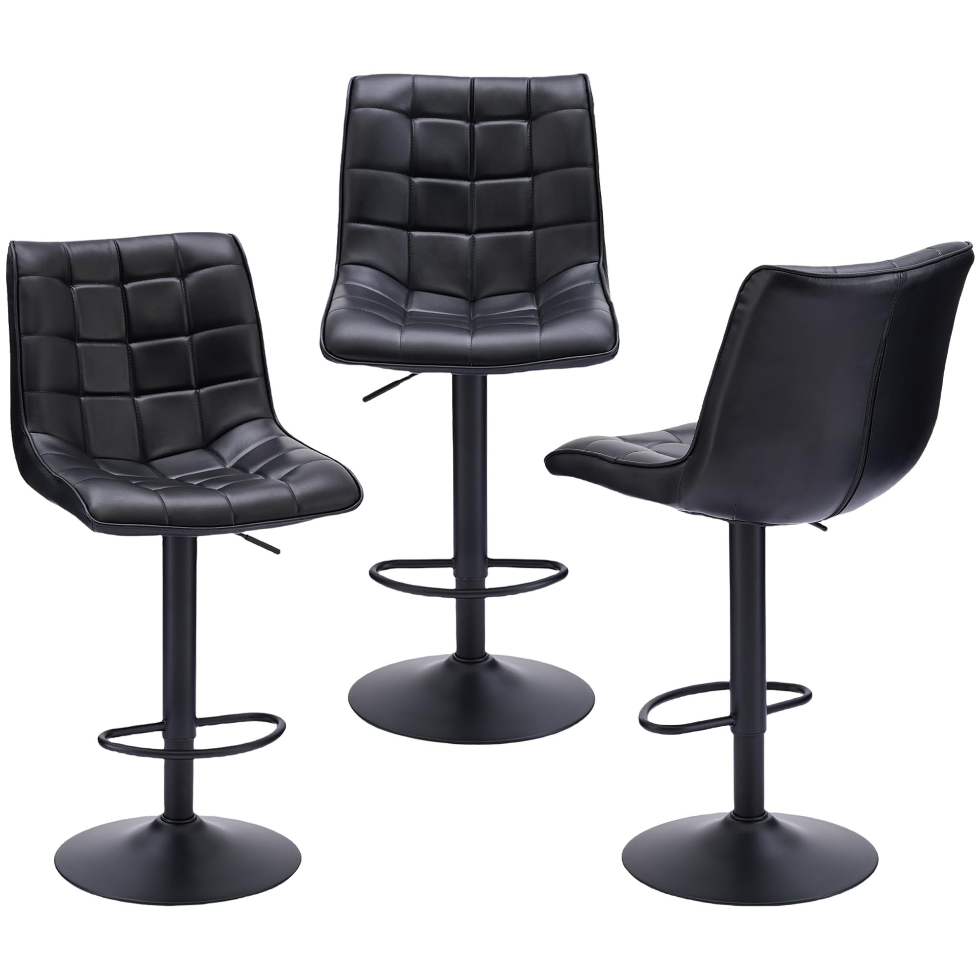 Amazon.com: FIRAVOE Bar Stools Set of 3, Adjustable Counter Height Bar ...