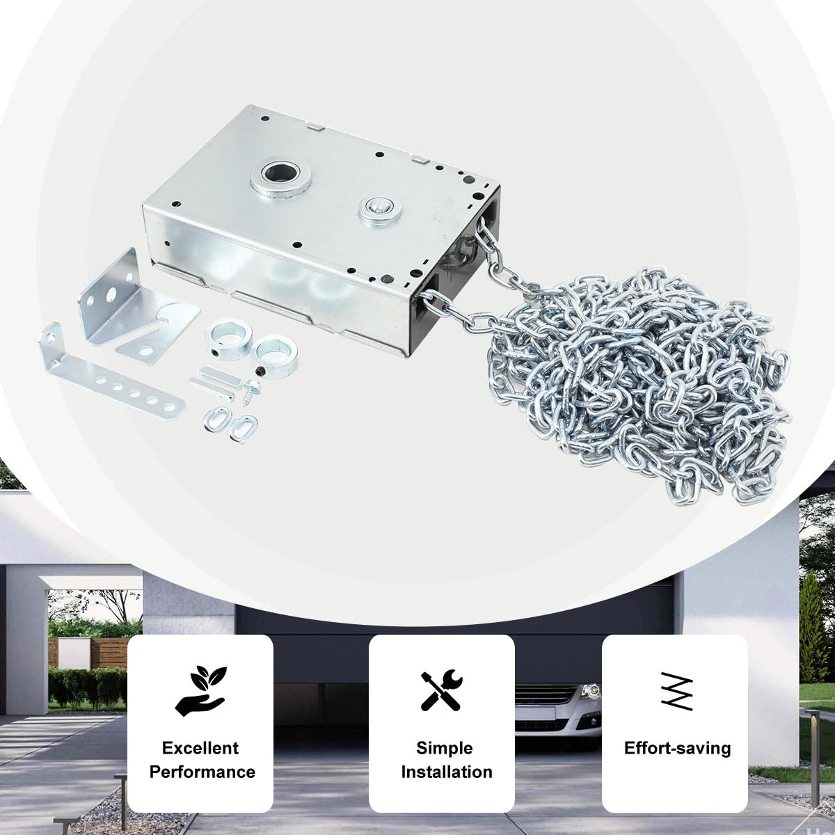 Snapklik.com : YILIKISS Garage Door Chain Hoist Replacement Kit, 4:1 ...