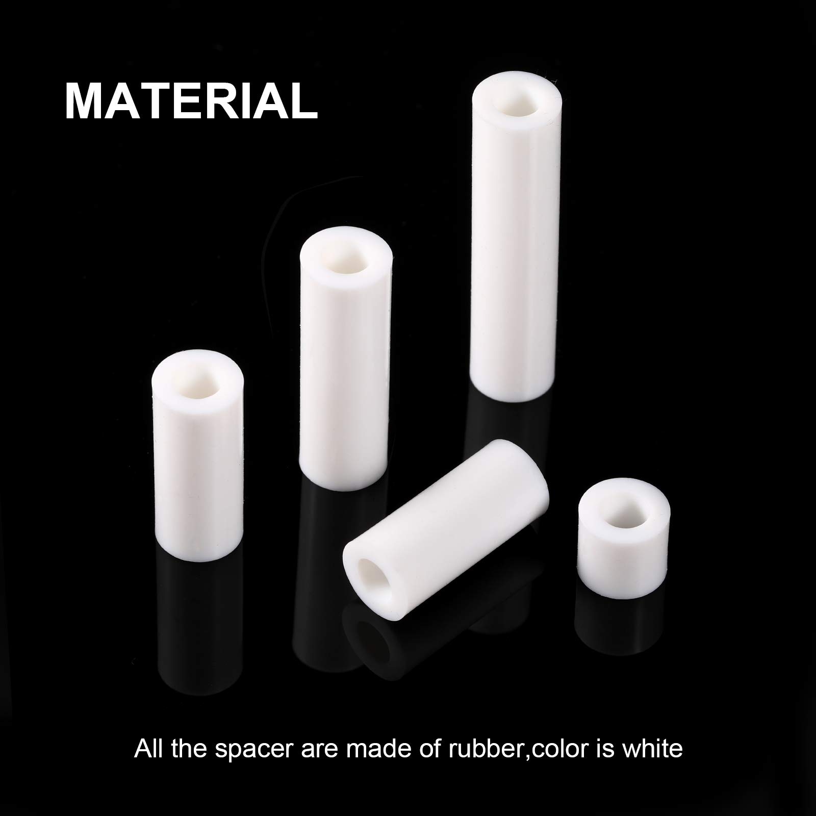 Snapklik.com : 120 Pieces Outlet Screw Spacers White Rubber Round ...
