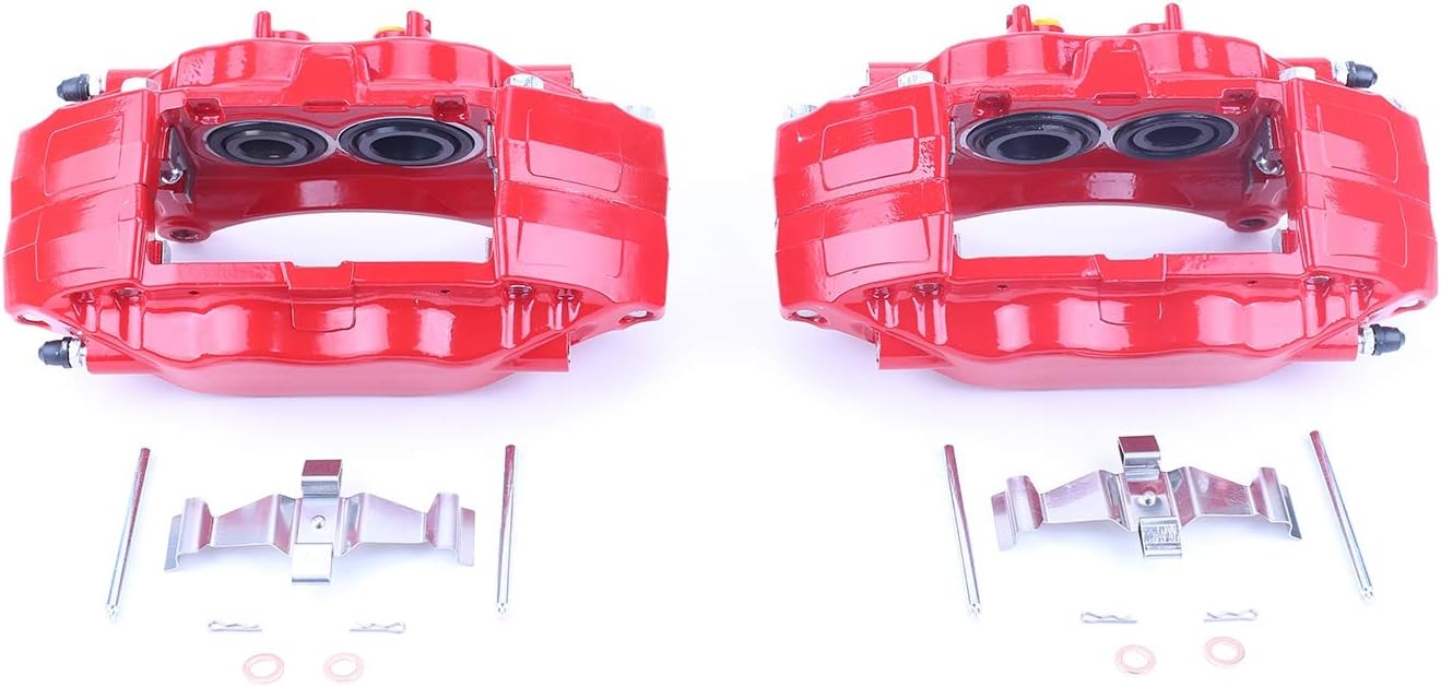 Amazon.com: Power Stop Front S3698 Pair of High-Temp Red Powder Coated ...