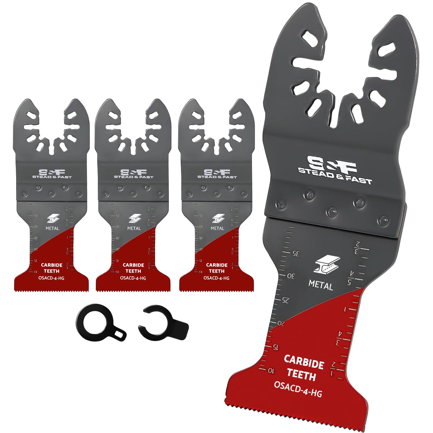 S&F STEAD & FAST Carbide Oscillating Tool Blades 4-Pack, Multitool ...