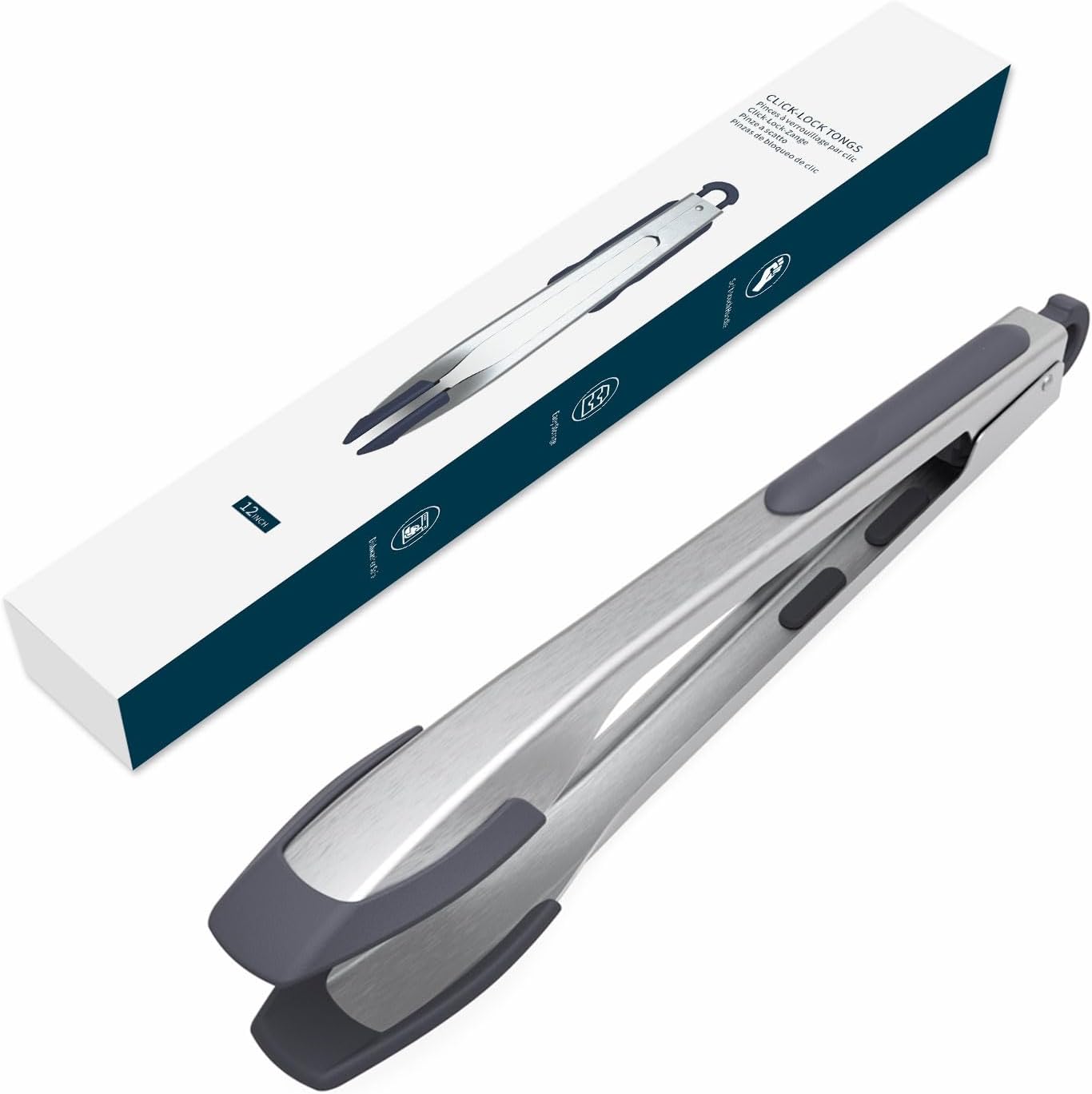 Joseph Joseph Turner Tongs, Ergonomic Silicone Tongs, Locks for compact ...