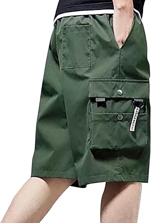 Men's Smart Cargo Shorts Summer Lightweight Work Shorts Elastic Waist ...