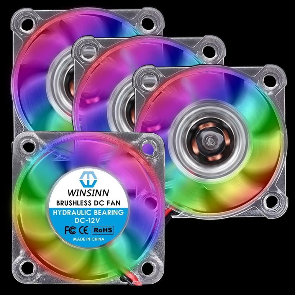 Amazon.com: WINSINN 40mm RGB Fan 12V, LED Colorful 3D Printer Micro 12 ...