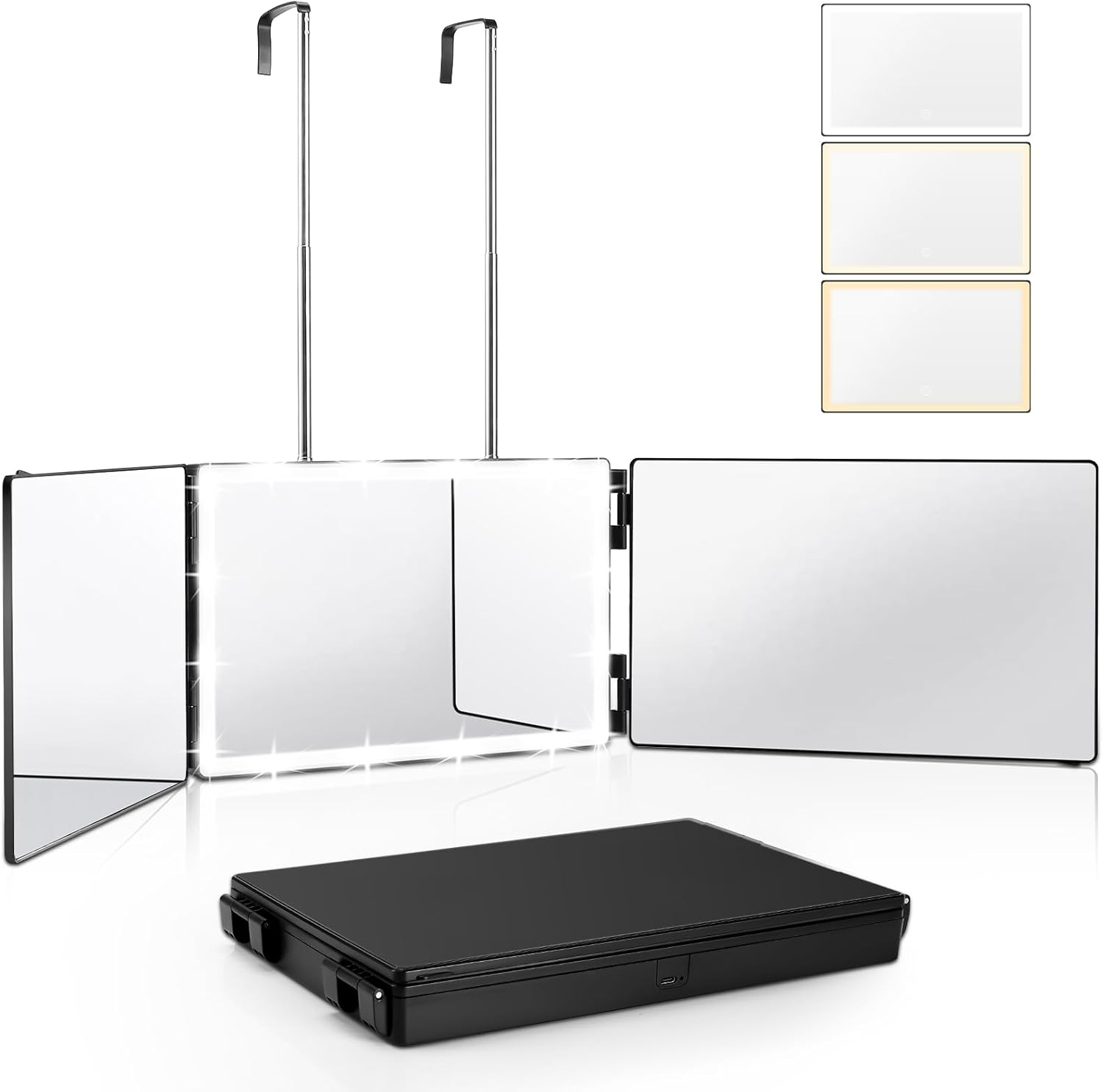 Amazon.com - Vanexiss Rechargeable 3 Way Mirror for Hair Cutting, Real ...