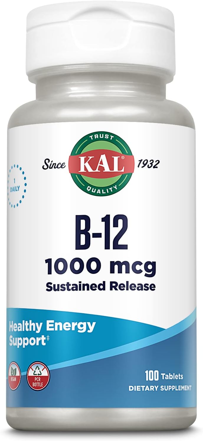 Amazon.com: KAL Vitamin B12 1000mcg, Sustained Release Supplement for ...