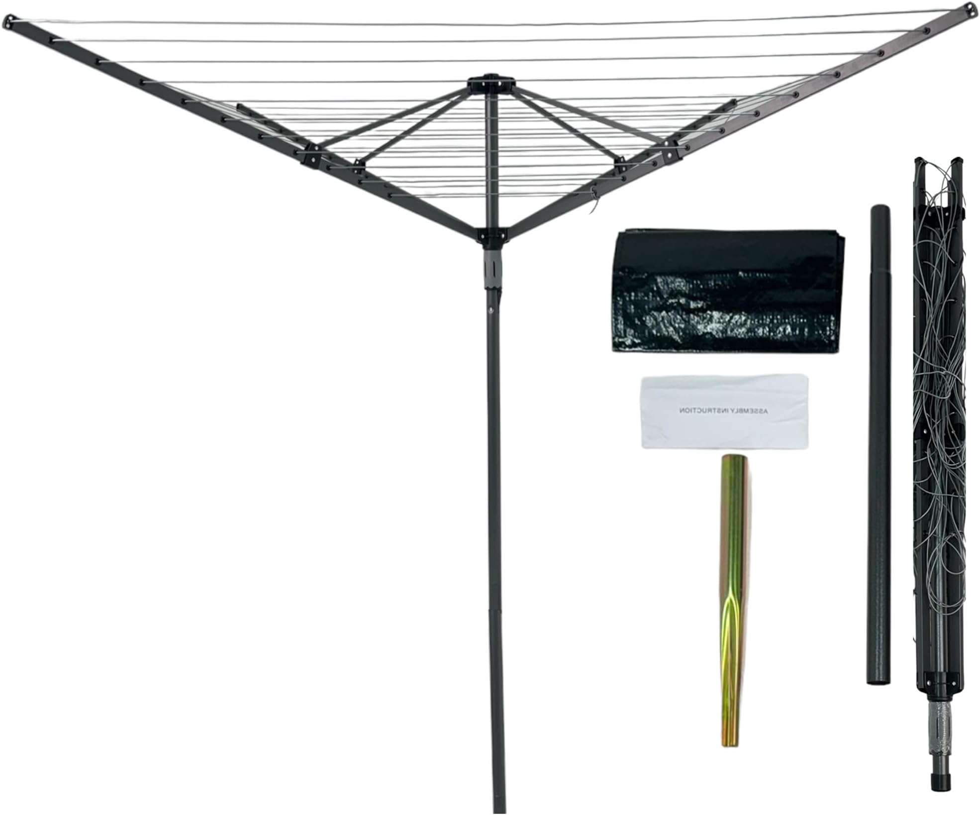 Price Pixel Rotary Washing Line – Foldable Outdoor 4 Arm Drying Rack ...