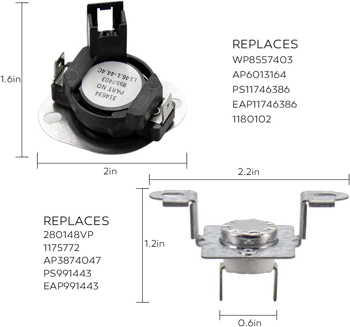 Kit de corte térmico 280148 (versión mejorada) incluye termostato ...