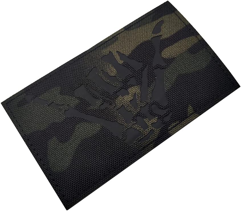 Amazon.com: 5x3 inch Large Black Camo Patches Skull Skeleton Middle ...