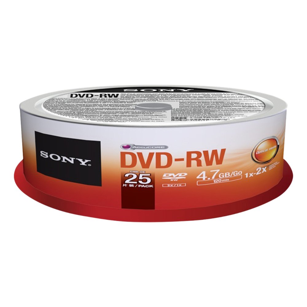 Sony 25DMW47SPM DVD-RW 2X 4.7GB Spindle Rewritable DVD, 25-Pack - Buy Sony 25DMW47SPM DVD-RW 2X ...