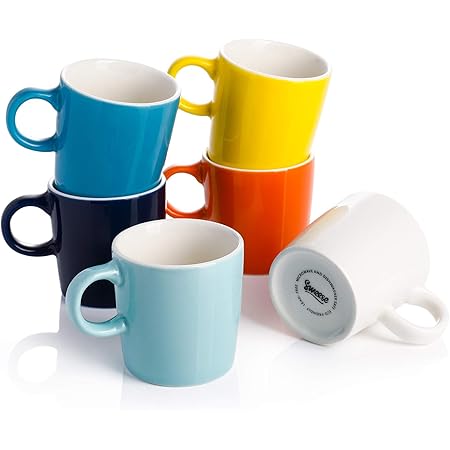 Amazon.com | Sweese 401.002 Porcelain Espresso Cups with Saucers - 2 ...