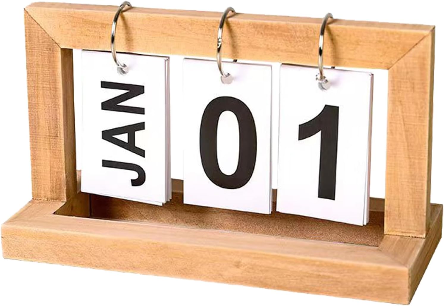 Amazon.com : Wooden Perpetual Calendar,Reusable Desktop Flip Calendar ...