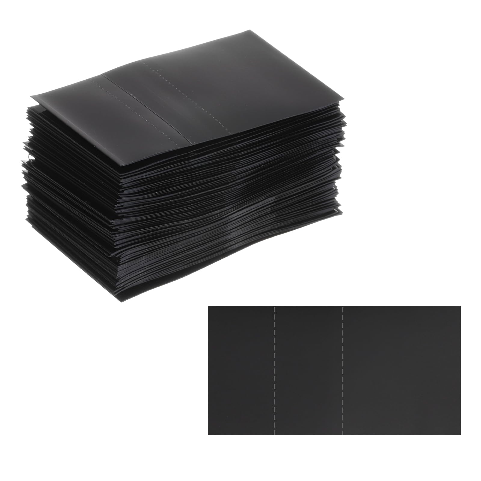 PATIKIL 35x24mm PVC Black Print Perforated Shrink Bands, 500Pcs Heat