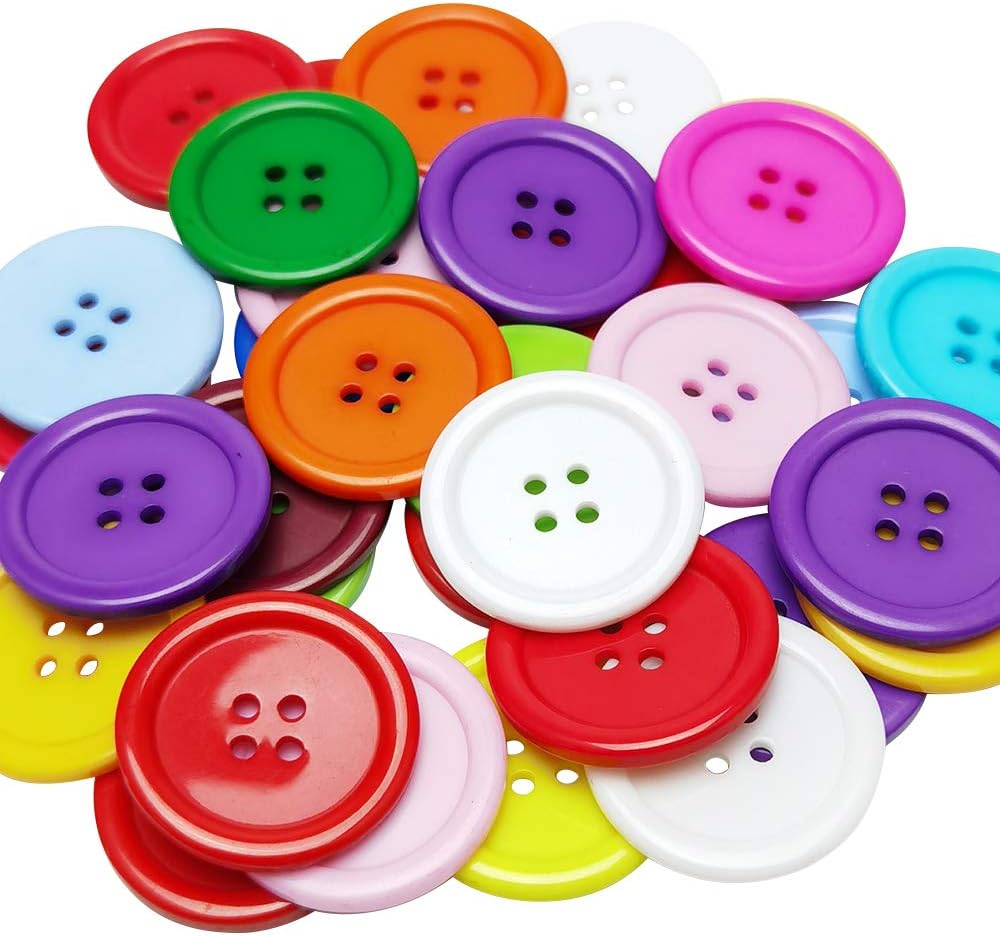Amazon.com: 150 Pieces Big Bright Buttons for Kids 8 Vivid Colors and 8 ...