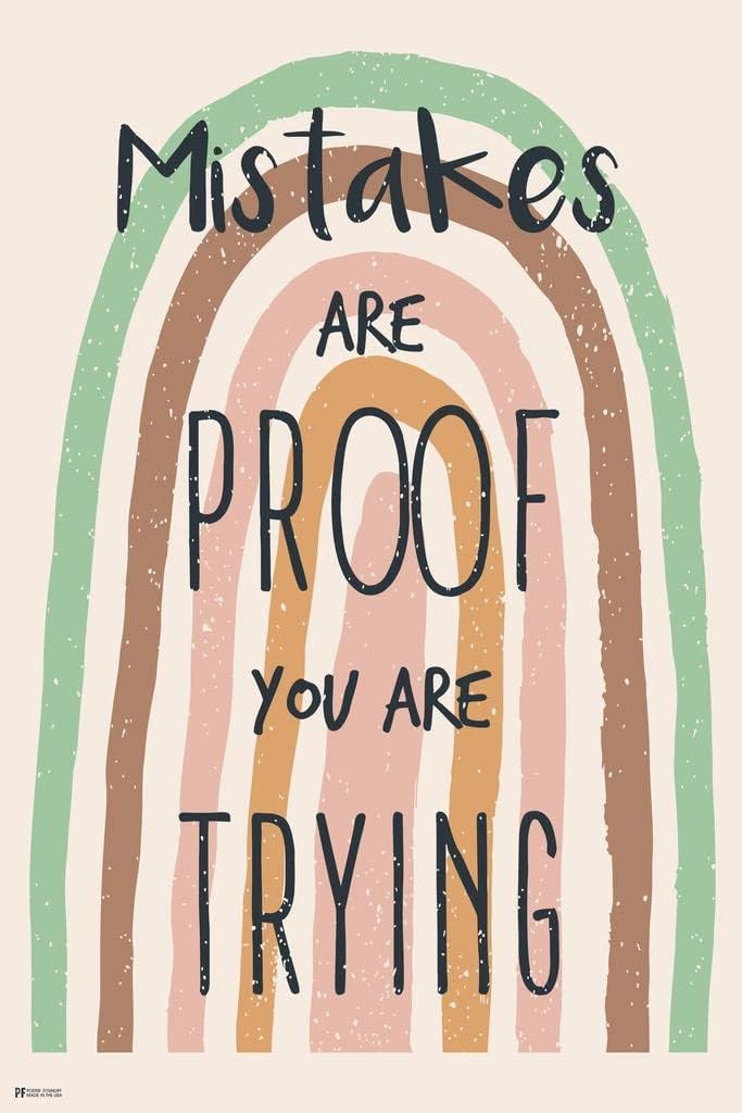 Amazon.com: Growth Mindset Mistakes Poster For Classroom Decoration ...