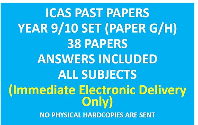 ICAS Past Papers with Answers - Grade / Year 9/10 (Paper G/H) Full Set ...
