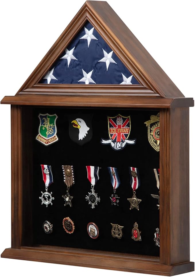 Amazon.com: Zmiky Flag Display Case American Flag Solid Wood Display ...