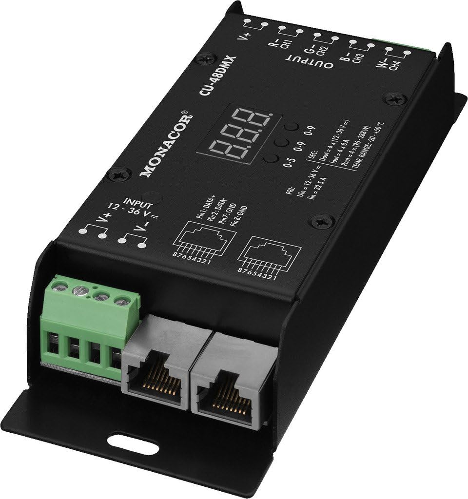 MONACOR CU-48DMX 4 Channel RGBW LED DMX Controller for Controlling LED ...