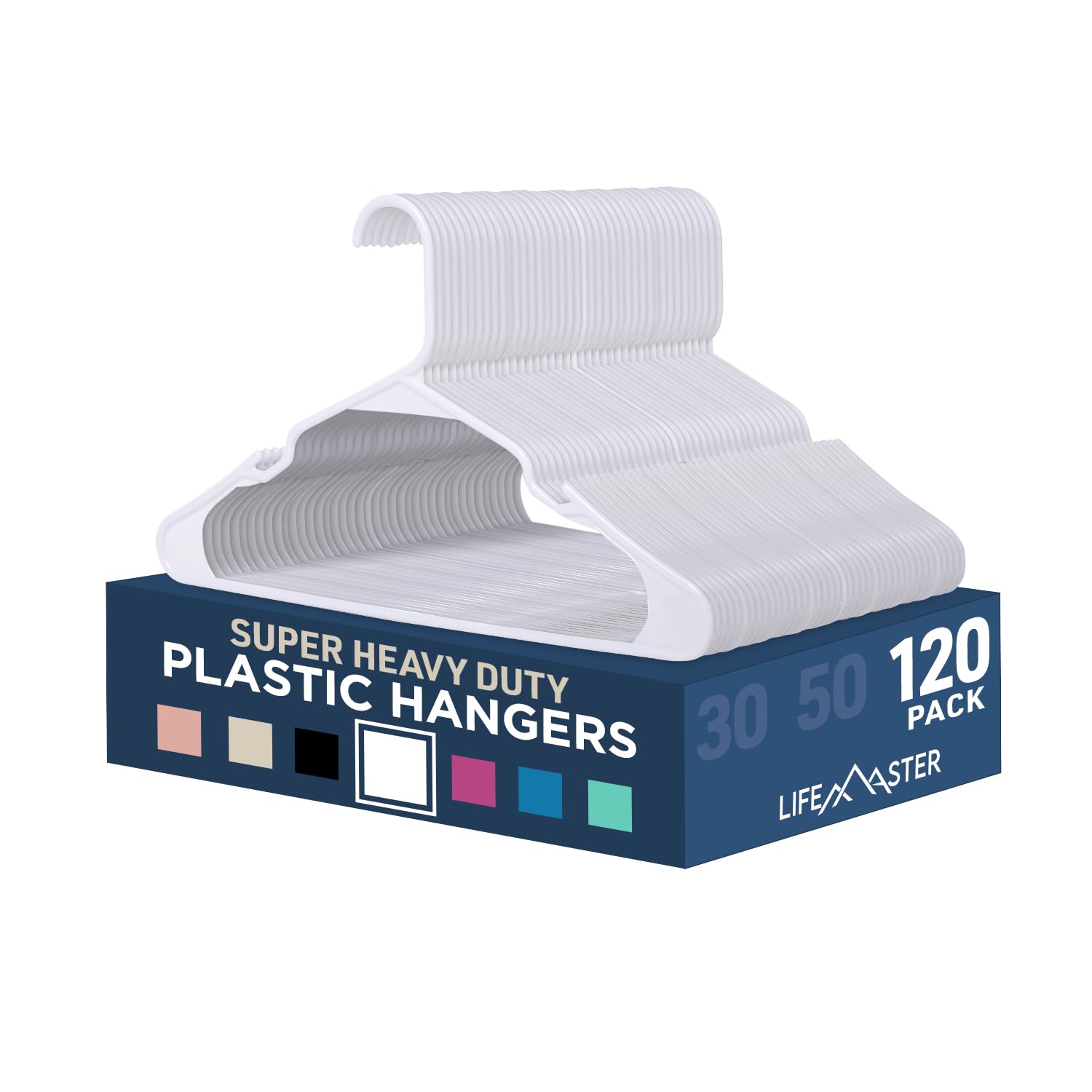 Amazon.com: Lifemaster Plastic Clothes Hanger Set - 120 Pieces ...