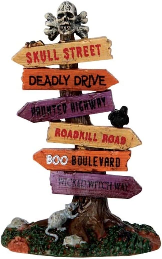 Amazon.com: Lemax Spooky Town Scary Road Signs # 64054 : Home & Kitchen