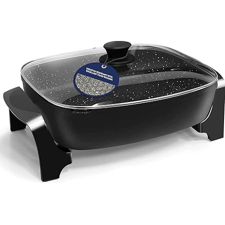 Amazon.com: 10.5-Qt Large Electric Skillet Nonstick Extra Deep, with ...