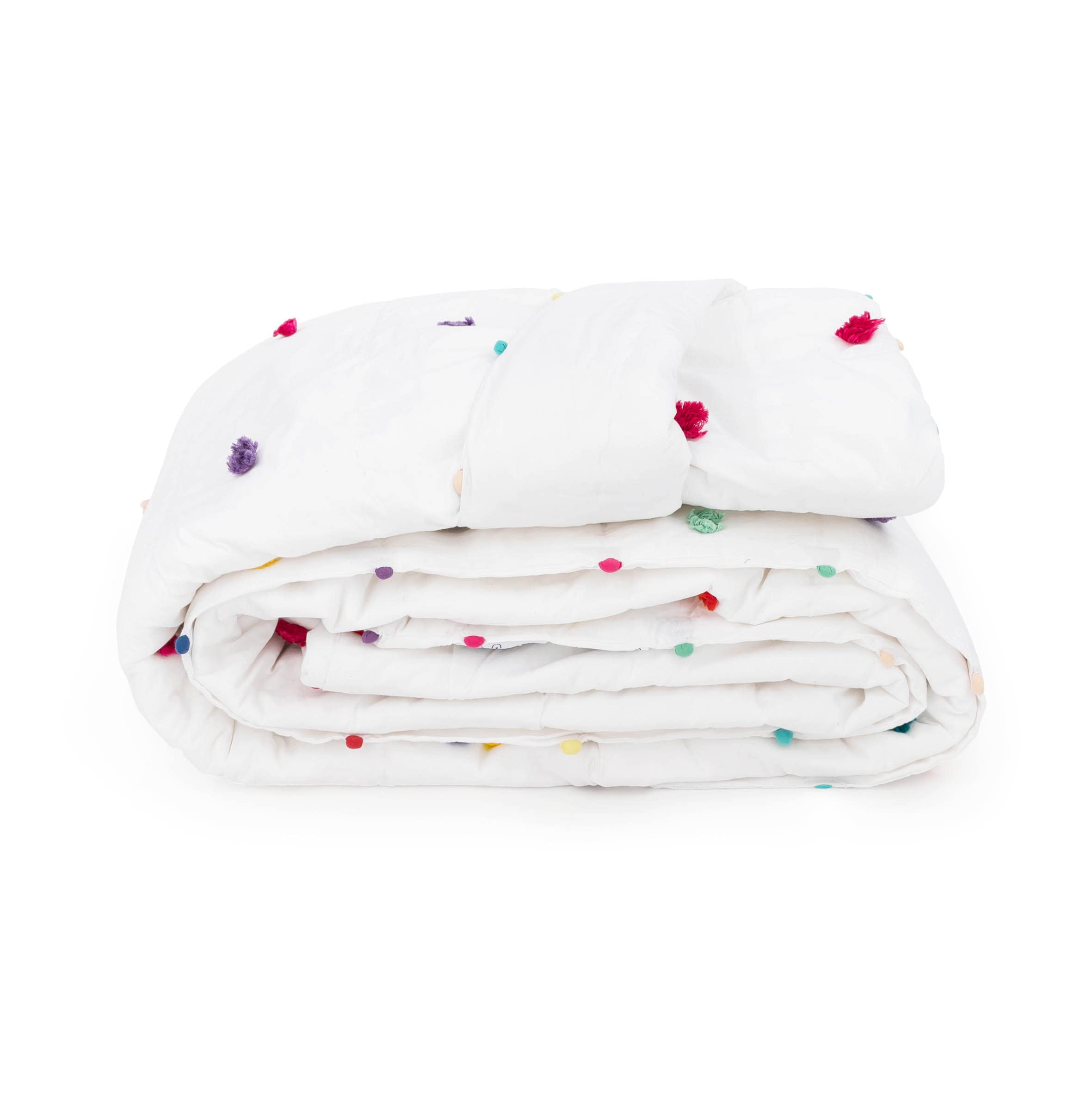 Saturday Park Rainbow Tufts Full/Queen Quilt - 100% Cotton Blanket ...