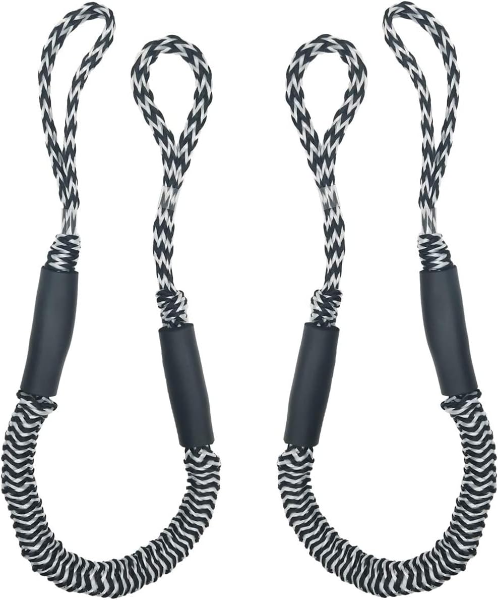 Amazon.com: 2 Pack Boat Dock Line, Bungee Dock Lines Shock Absorption ...