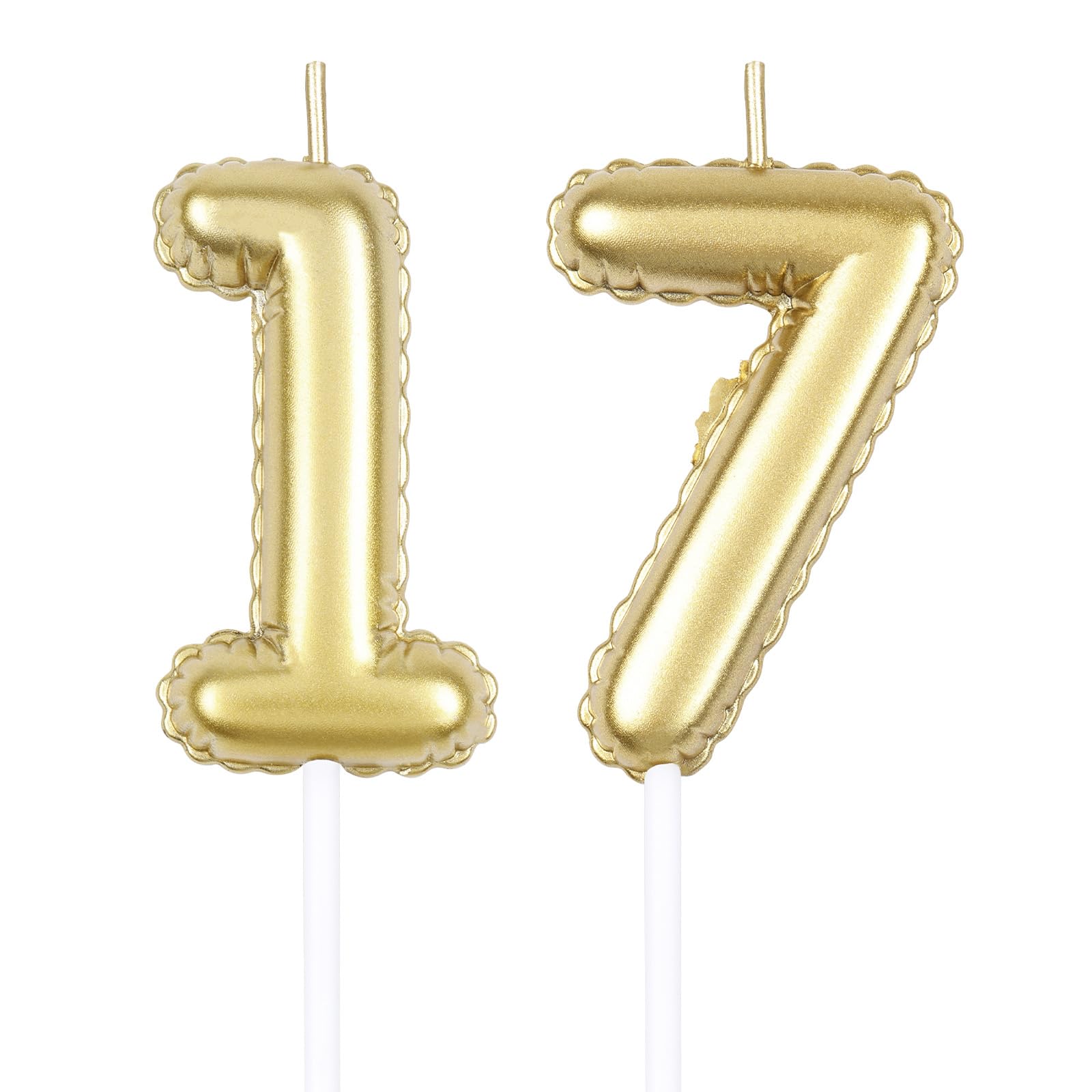 Amazon.com: ZHIHUI Gold Number Birthday Candles Decorations, Gold ...